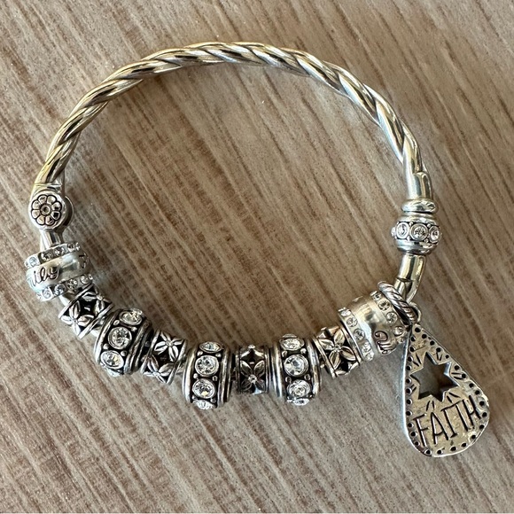 Brighton | Jewelry | Retired Brighton Charming Bangle Bracelet With Crystal Beads And Charms ...